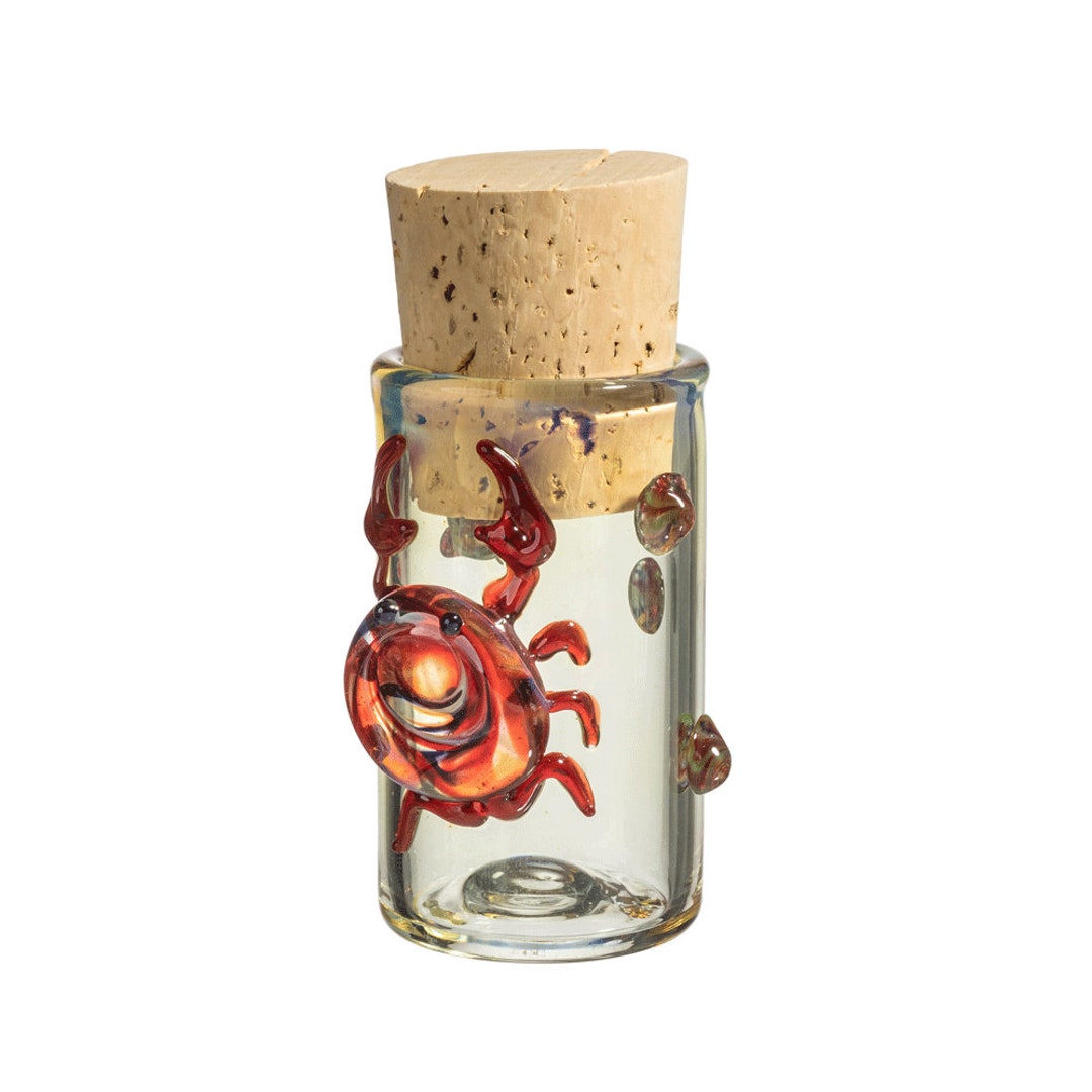 Hand Blown Glass Jar Crab With Cork - Etsy