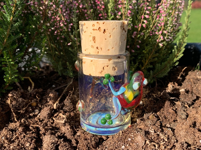 Hand Blown Glass Jar Frog With Cork - Etsy