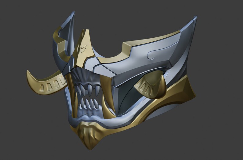 Cyberpunk Demon Oni Samurai mask from Mortal Kombat 11 3D | Etsy