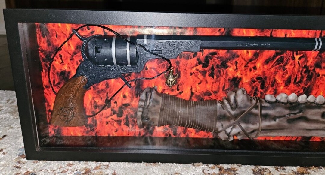 Supernatural Shadow Box With First Blade red or Orange Background - Etsy