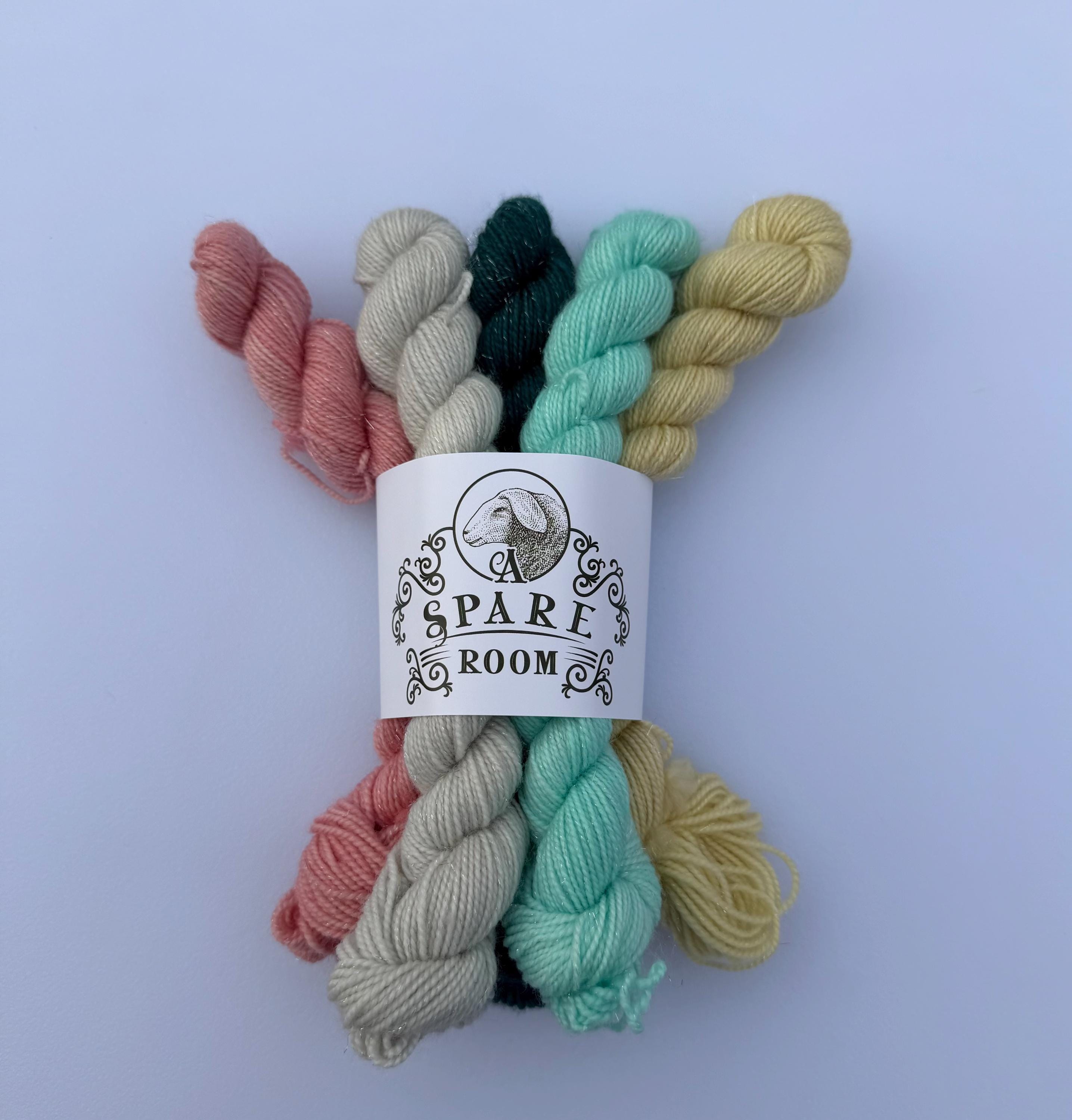 Mini Skein Yarn Bundle 5x20g Sock Set Hand Dyed Sparkle Merino - Etsy