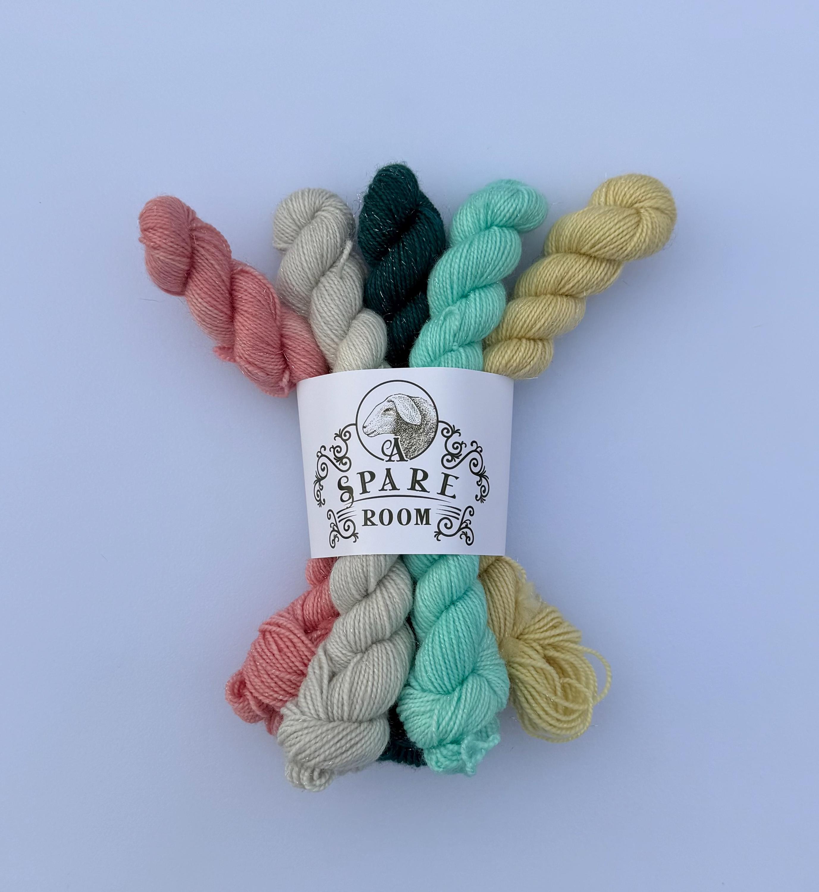 Mini Skein Yarn Bundle 5x20g Sock Set Hand Dyed Sparkle Merino - Etsy
