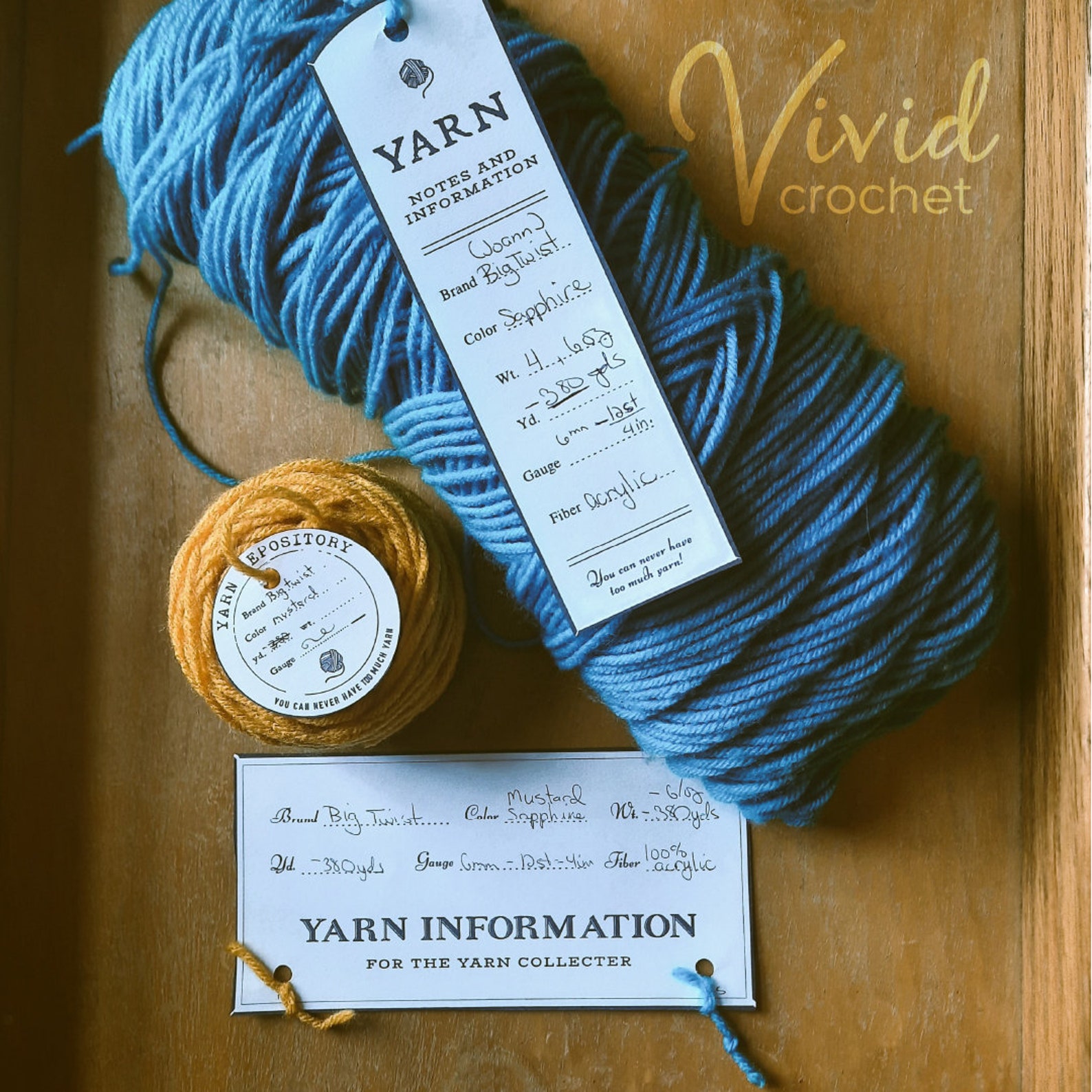 PRINTABLE Vintage Style Yarn Information Cards & Tags Print - Etsy