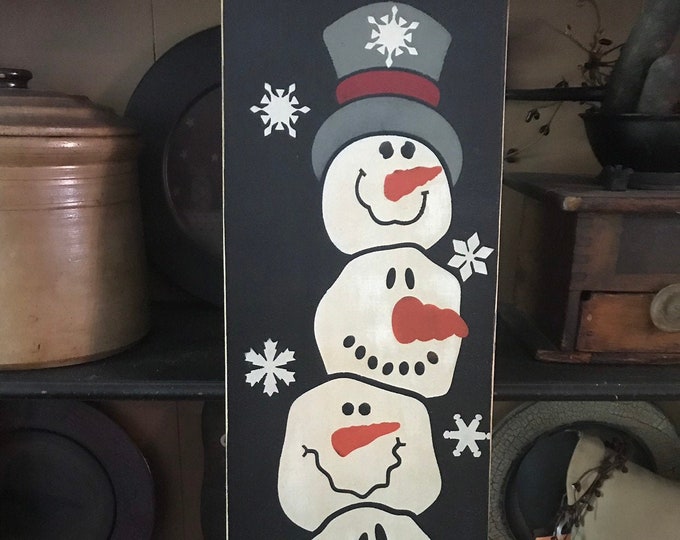 Snowman Pile Winter Wood Sign 8 X 24 - Etsy