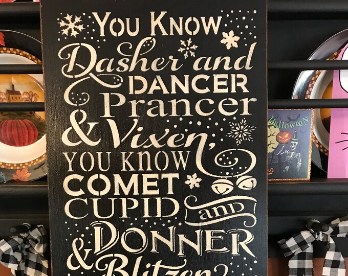 Rudolph the Red Nosed Reindeer Song Christmas Sign 12 X 24 - Etsy