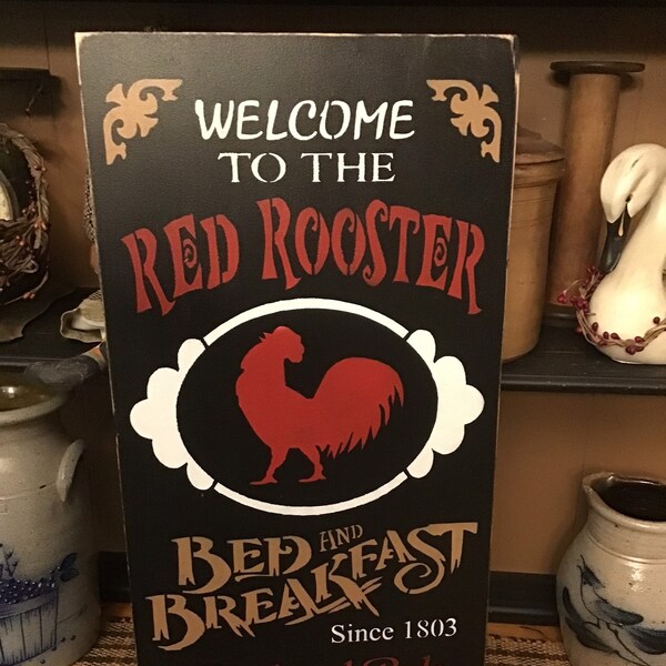Rooster Bed and Breakfast Sign - Etsy