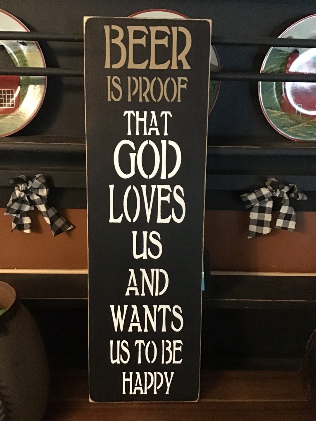 Beer is Proof Humorous Wood Sign 8 X 24 - Etsy