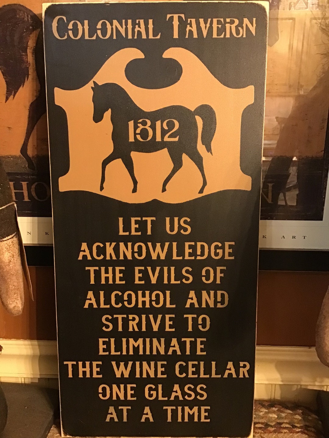 Colonial Tavern Primitive Wood Sign 12 X 24 - Etsy