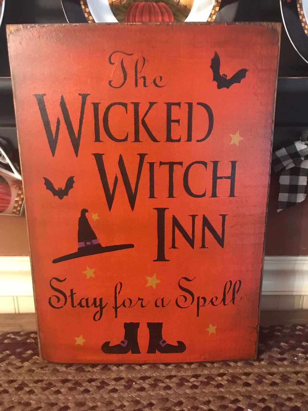 Wicked Witch Inn Halloween Wood Sign 12 X16 - Etsy