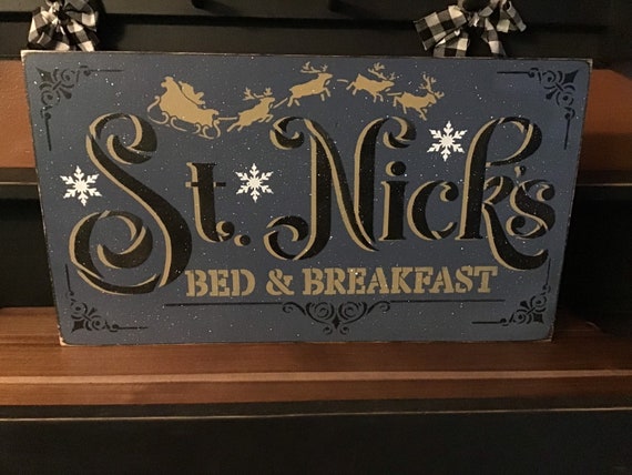 St. Nicks Christmas Wood Sign 12 X 22 - Etsy