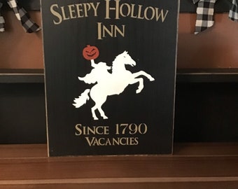 Sleepy Hollow Inn Hotel Sign Headless Horseman 13 H X 8.5 W X .25 1/4 D ...