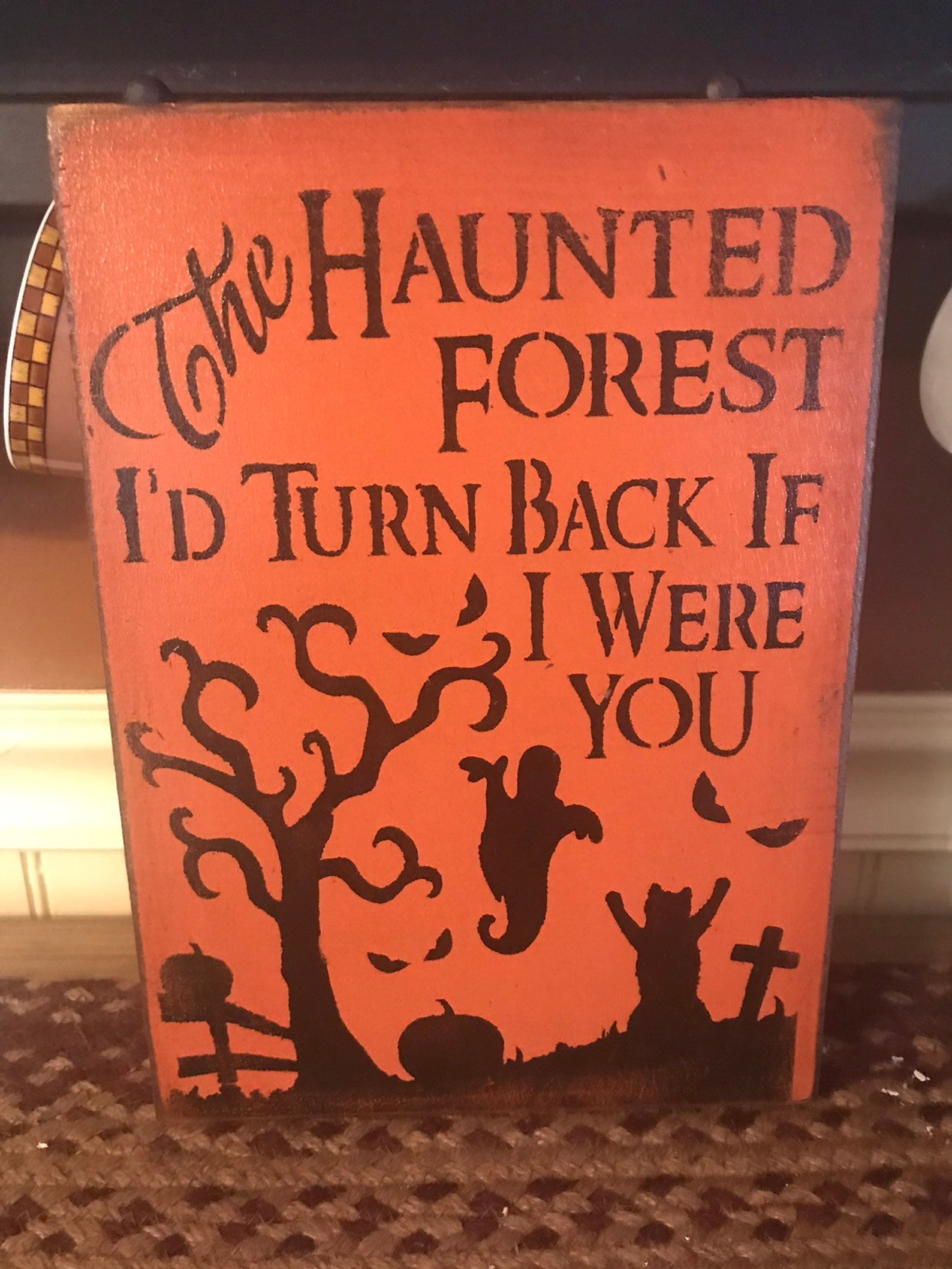 Haunted Forest Halloween Wood Sign 8x11 | Etsy