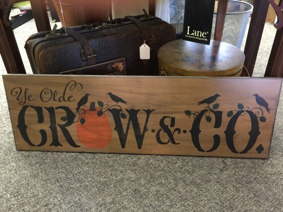 Ye Olde Crow and Co. Primitive Wood Sign 12 X 40 - Etsy