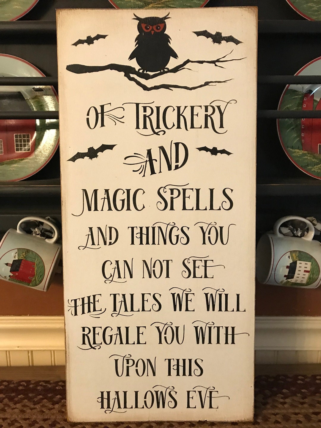 Of Trickery Halloween Wood Sign 12 X 24 - Etsy