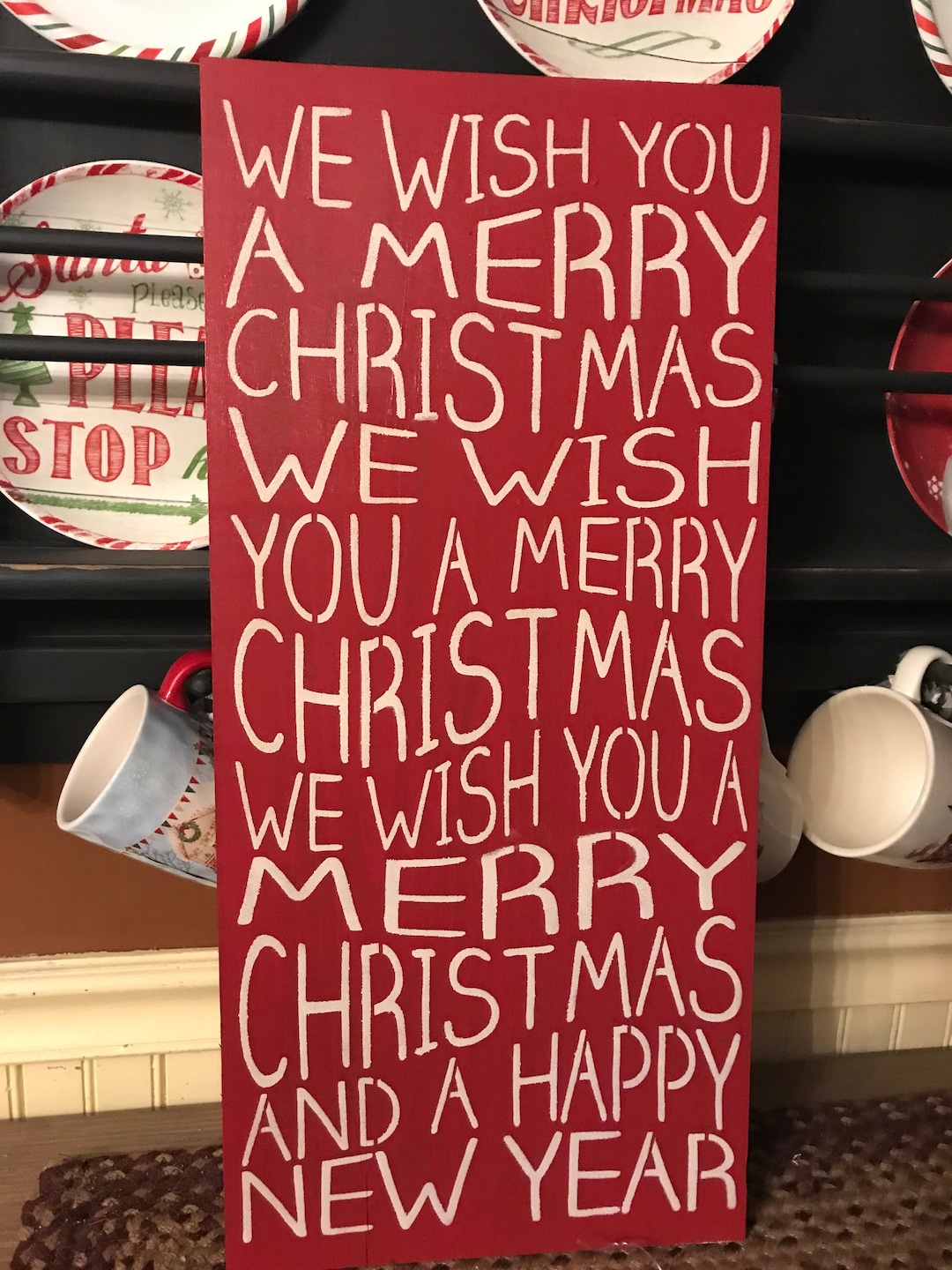 We Wish You A Merry Christmas Wood Sign 12 X 24 - Etsy