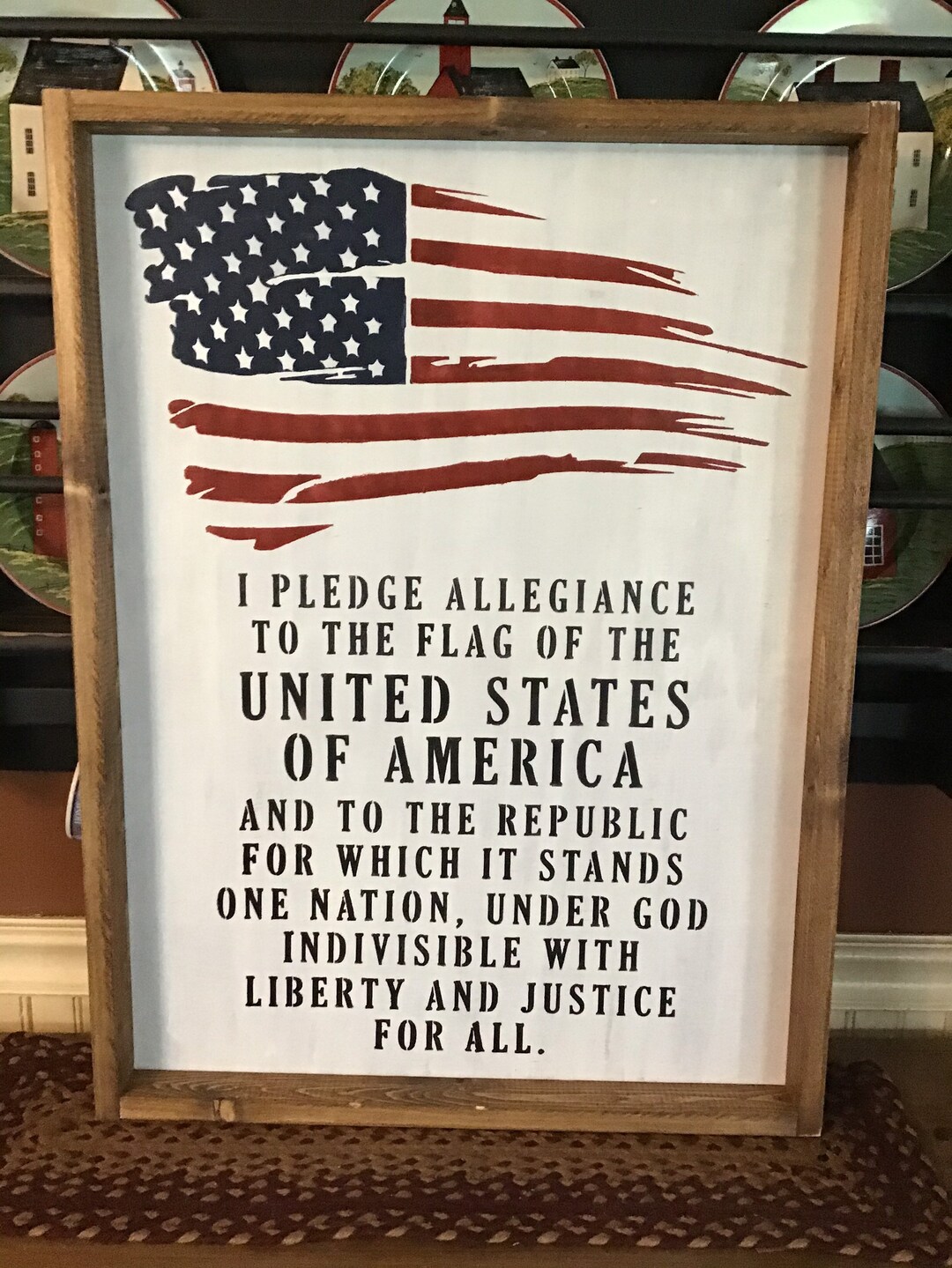 Pledge Allegiance Oversized Framed Wood Sign 21 X 28 - Etsy