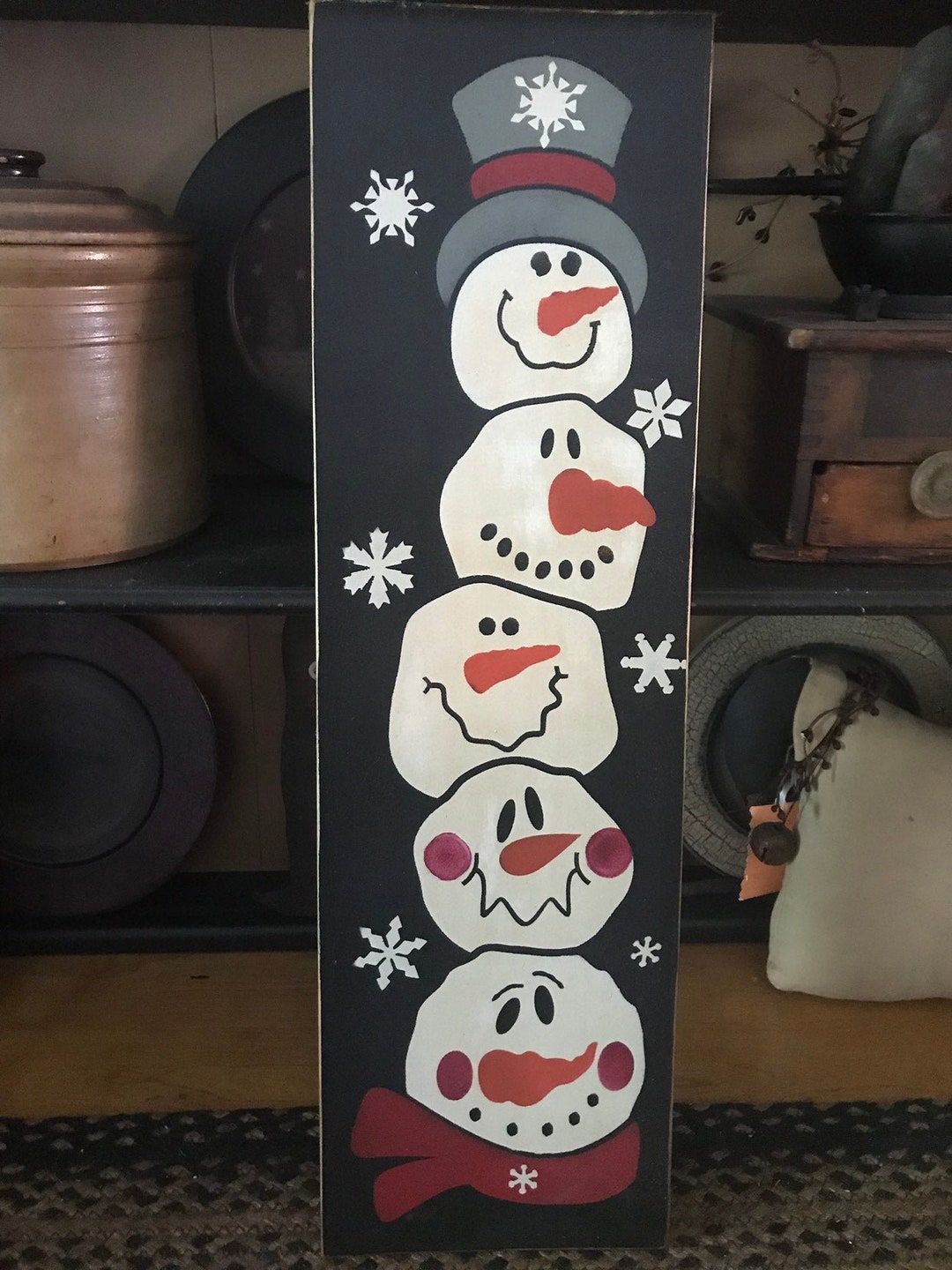 Snowman Pile Winter Wood Sign 8 X 24 - Etsy