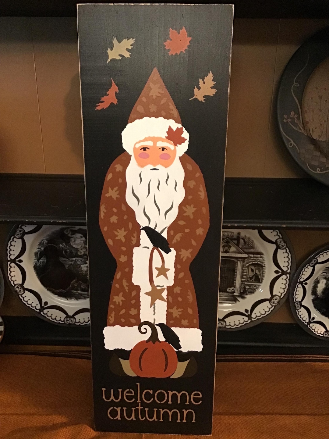 Old Fashioned Santa Autumn Wood Sign 8 X 24 - Etsy
