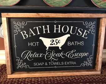 Primitive Bath Sign - Etsy