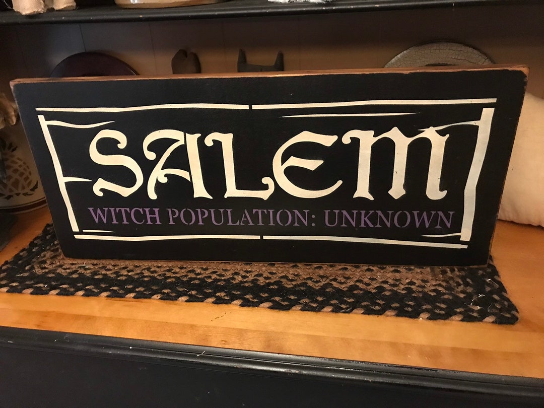 Salem Witch Population Halloween Wood Sign 10 X 24 - Etsy
