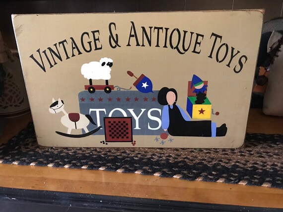 Vintage and Antique Toys Primitive Wood Sign 12 x 18 - Etsy 日本