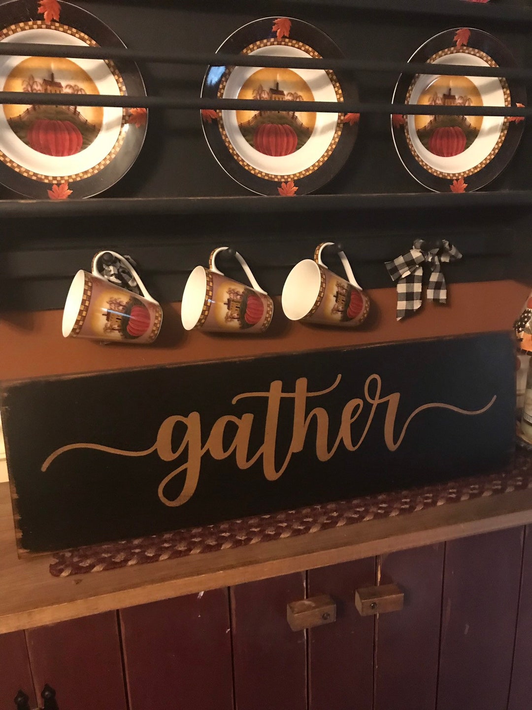 Gather Primitive Fall Sign 8 X 24 - Etsy