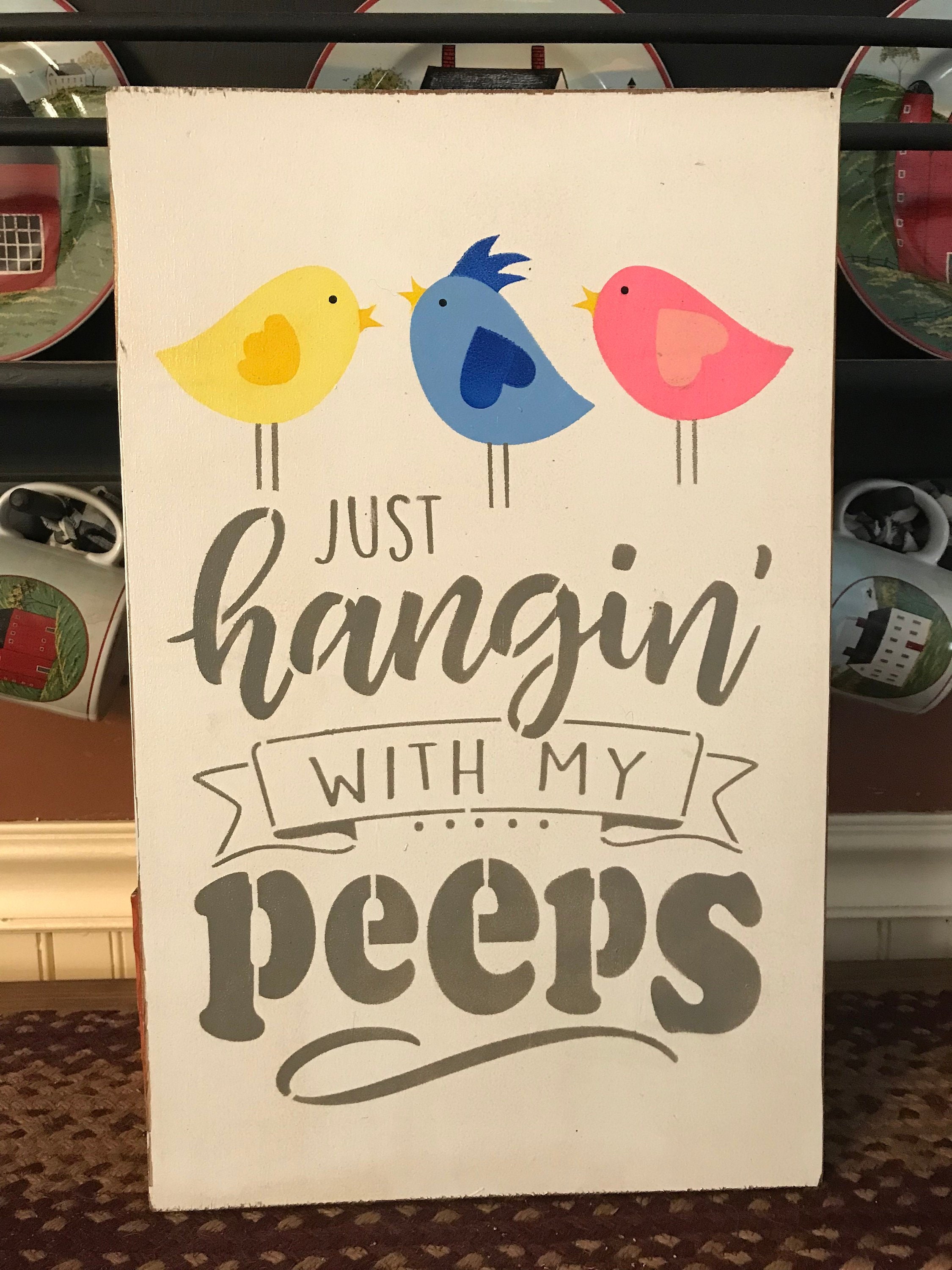 Hangin With My Peeps Easter Wood Sign 12 X 20 - Etsy Australia