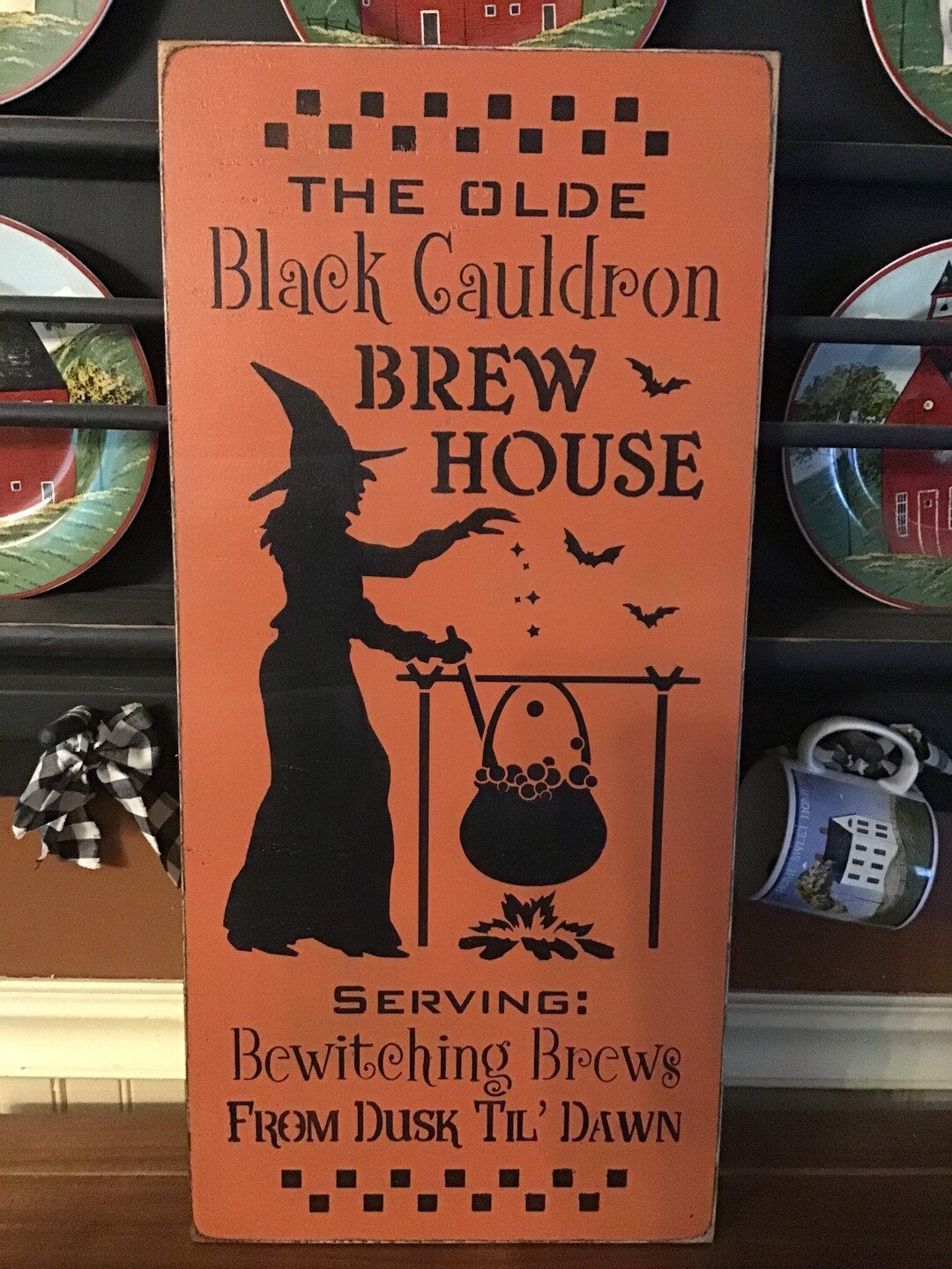Black Cauldron Witches Brew House Halloween Wood Sign 12 X 24 - Etsy