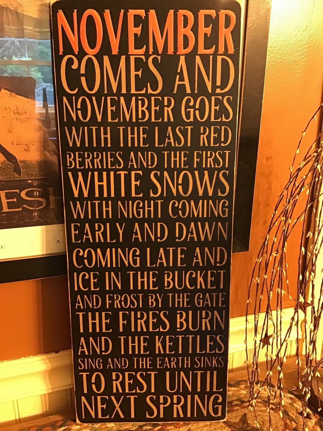 November Fall Wood Sign 10 X 24 - Etsy