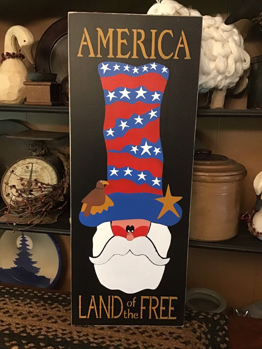 Uncle Sam Americana Wood Sign 10 X 24 - Etsy