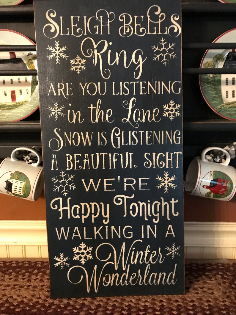 Winter Wonderland Primitive Wood Sign 12 x 24 | Etsy