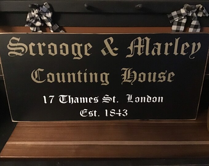 Scrooge and Marley Counting House Christmas Wood Sign 12 X 24 - Etsy