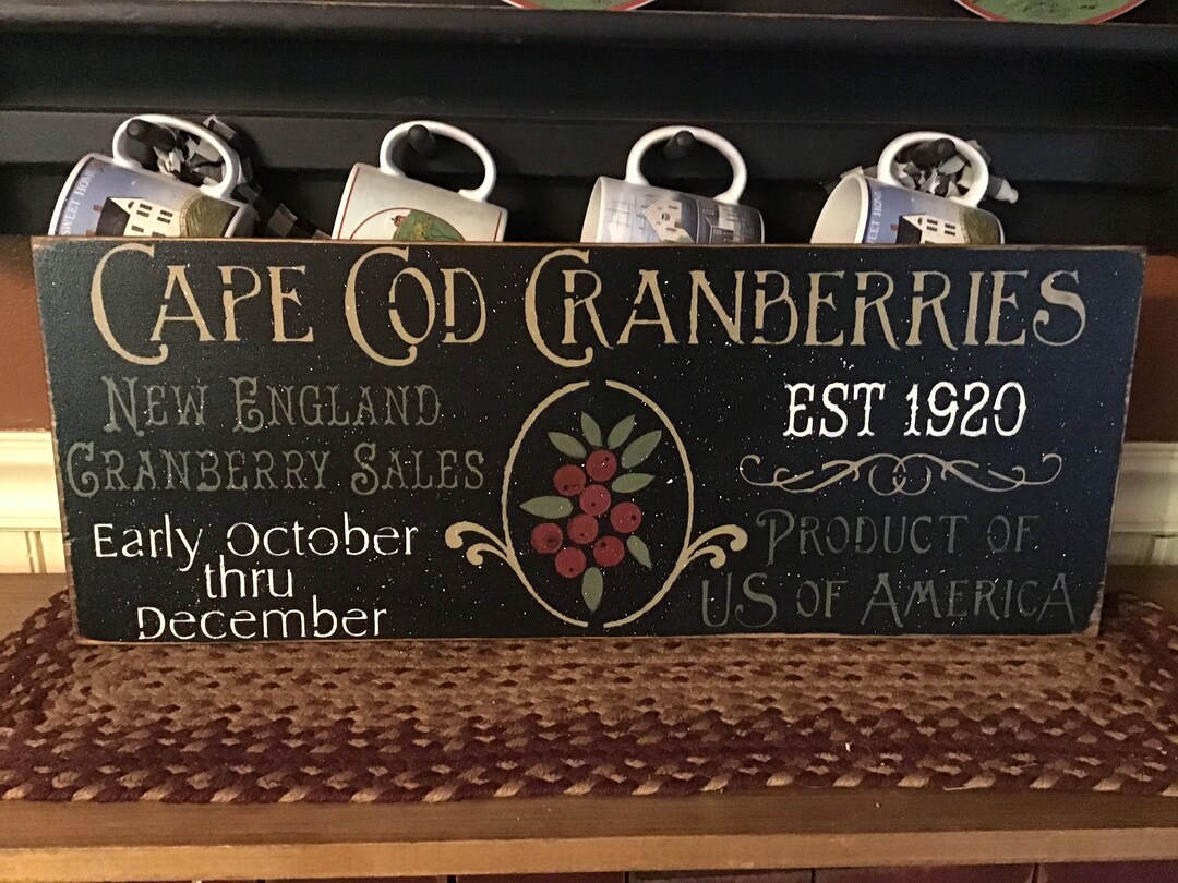 Cape Cod Cranberries Primitive Wood Sign 10 X 24 - Etsy