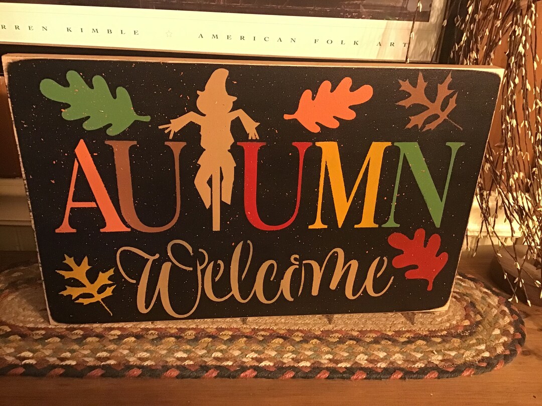 Autumn Welcome Fall Wood Sign 12 X 18 - Etsy