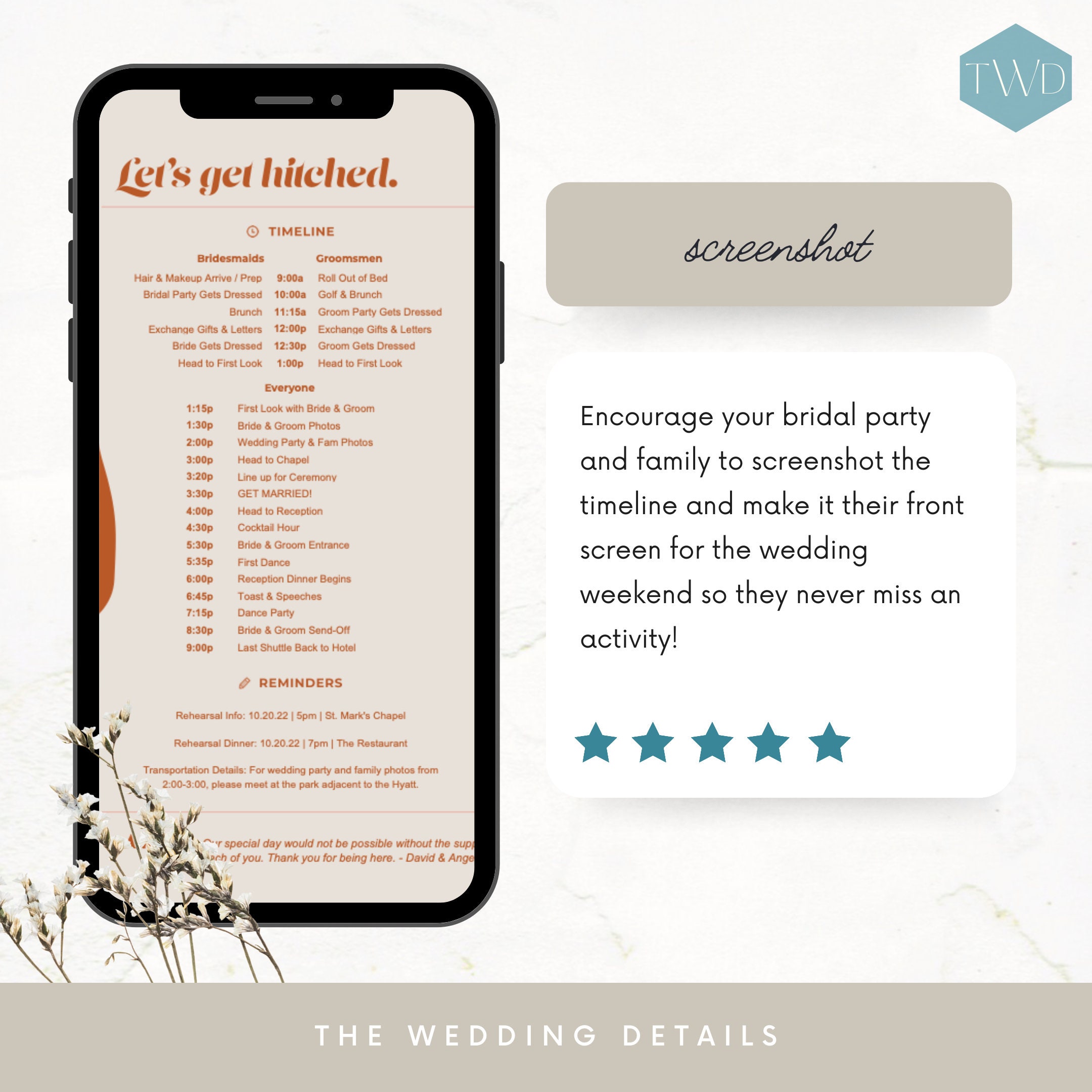 Wedding Party Timeline Printable Wedding Day Schedule Boho - Etsy UK