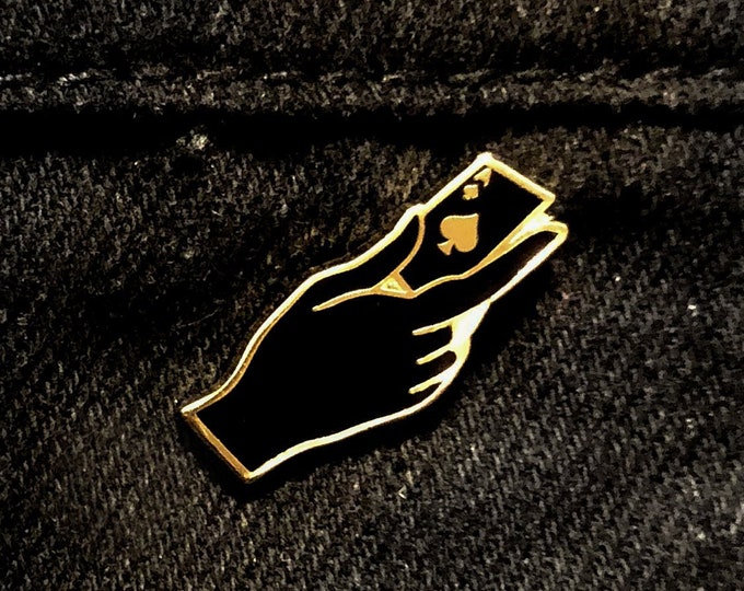 Ace of Spades Black and Gold Enamel Pin Asexuality, Playing Card in ...