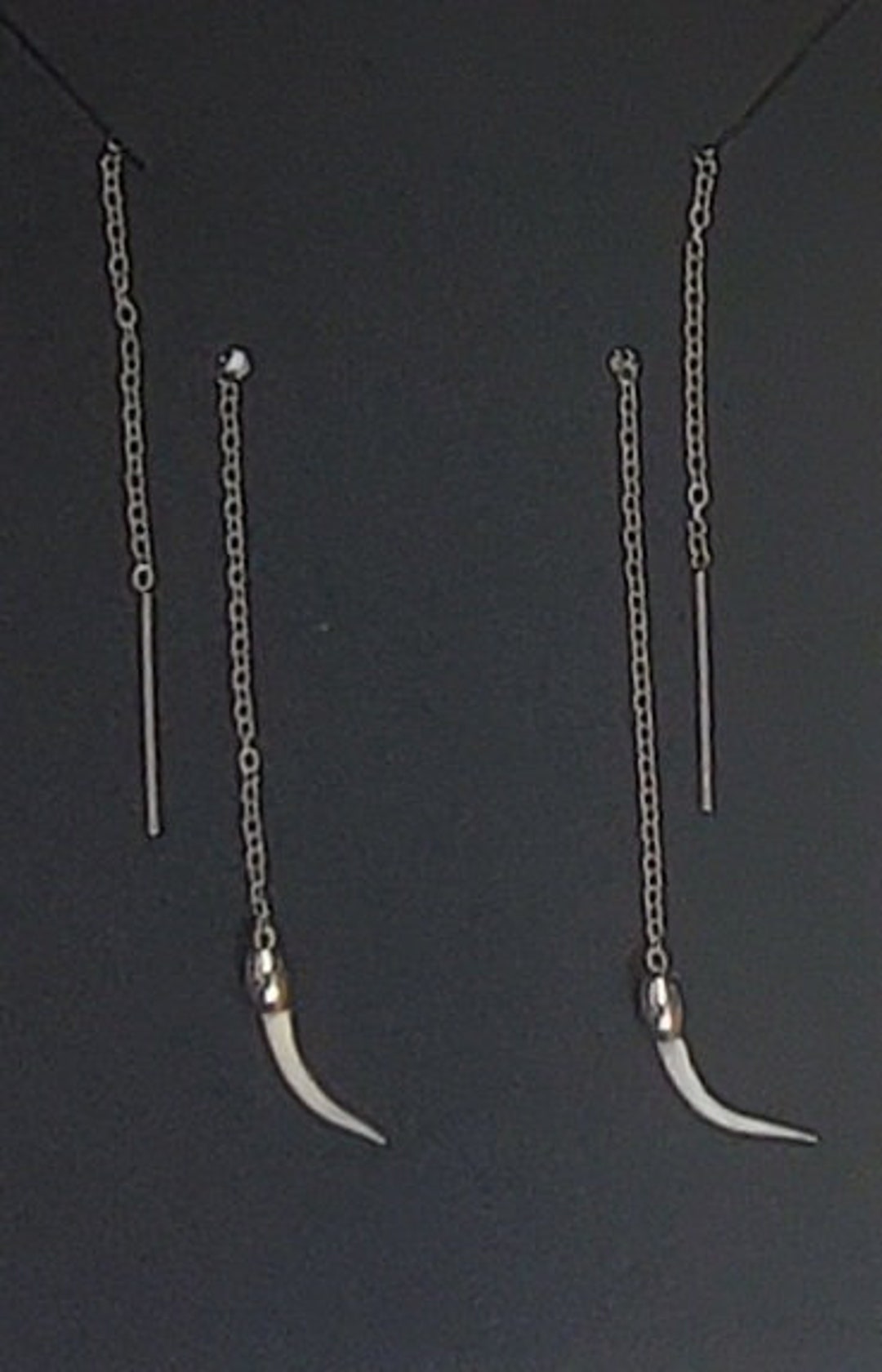 Western Diamondback Rattlesnake Fang Earrings Threader - Etsy