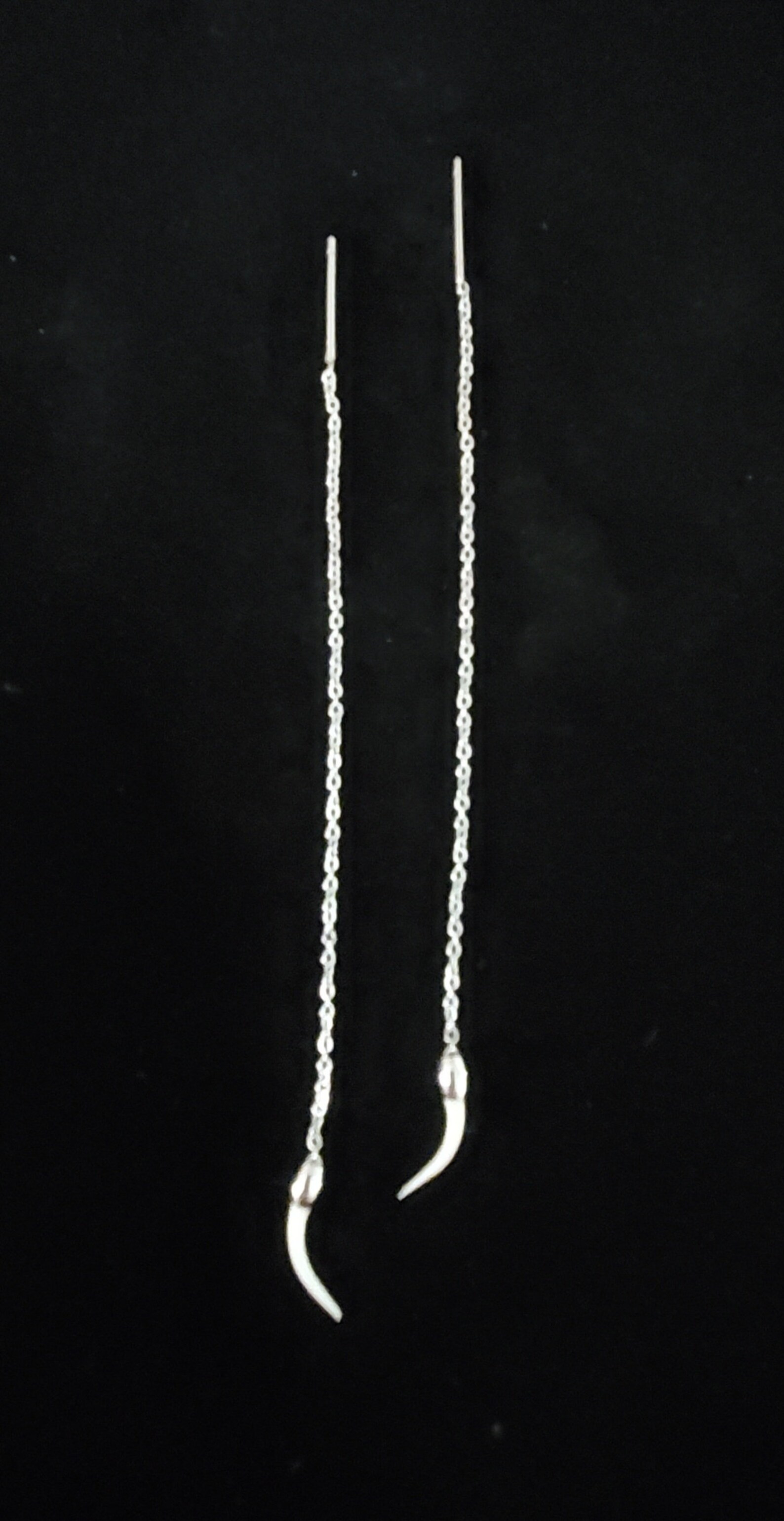 Western Diamondback Rattlesnake Fang Earrings Threader - Etsy