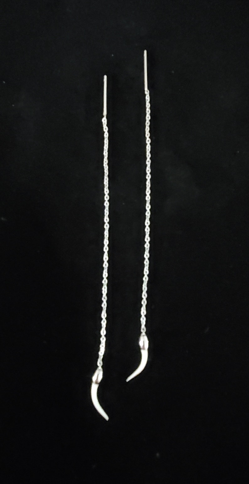 Western Diamondback Rattlesnake Fang Earrings Threader - Etsy