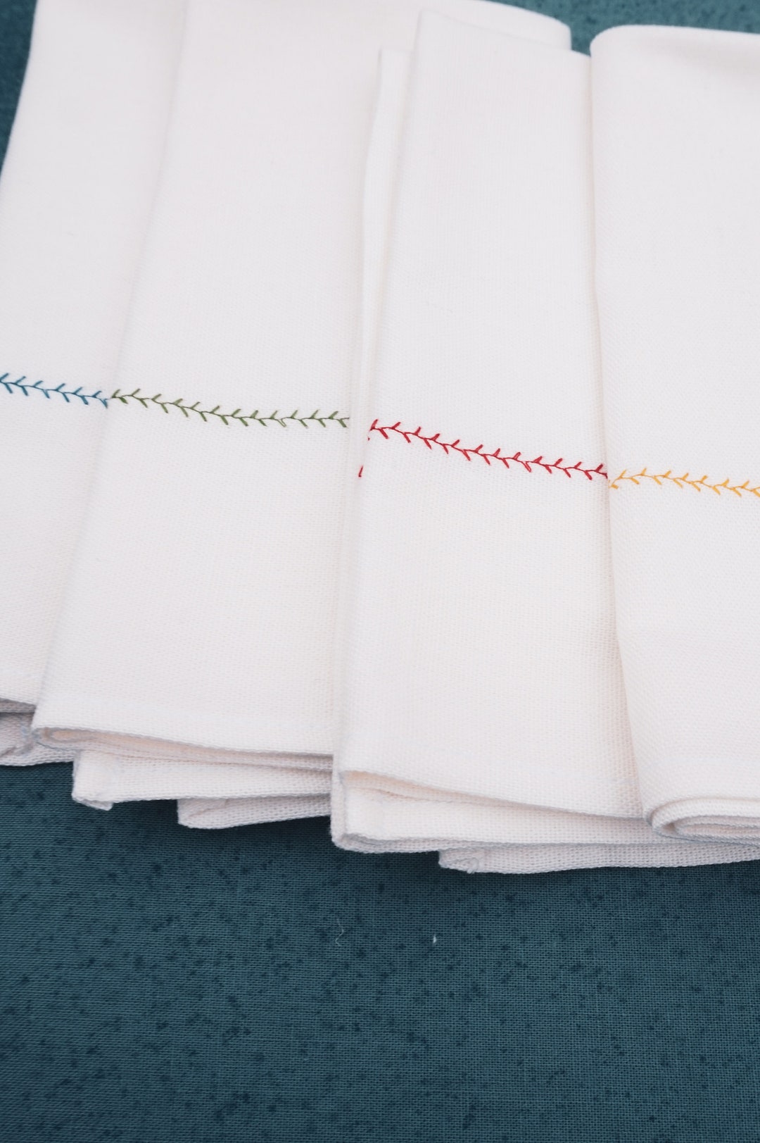 Embroidered Napkins - Different Embroidery Color for Each Family Member ...
