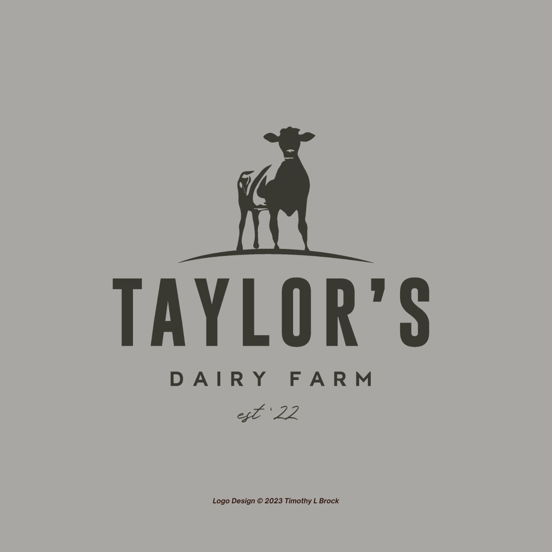 Dairy Farm Logo Design - Custom Logo Design - Farm Branding Package ...