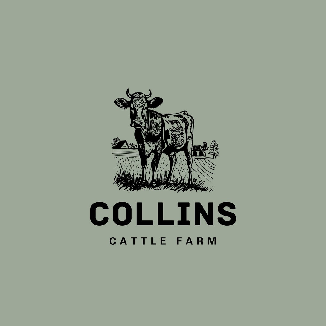 Cattle Farm Logo Design - Custom Logo Design - Cow Farm Branding ...