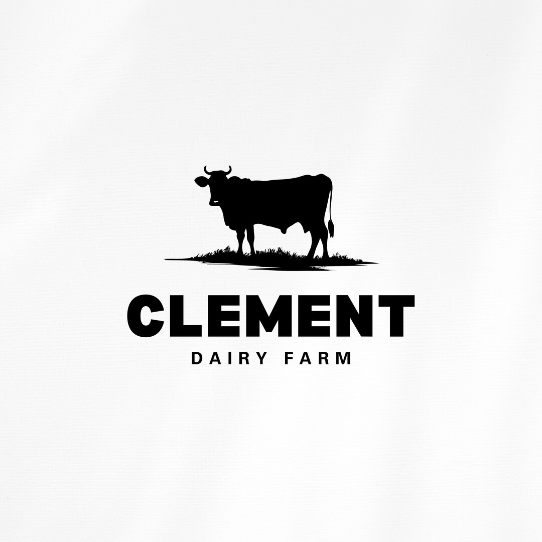 Dairy Cow Farm Logo Design - Custom Logo Design - Cow Farm Branding ...