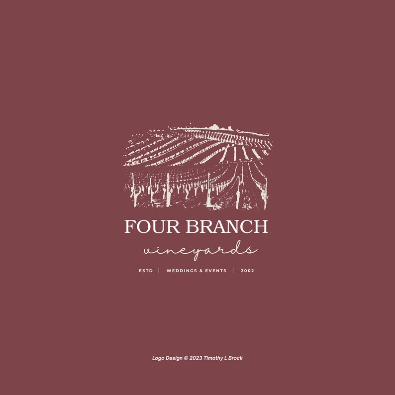 Wedding Vineyard Logo Design - Custom Logo Design - Event Venue Logo ...