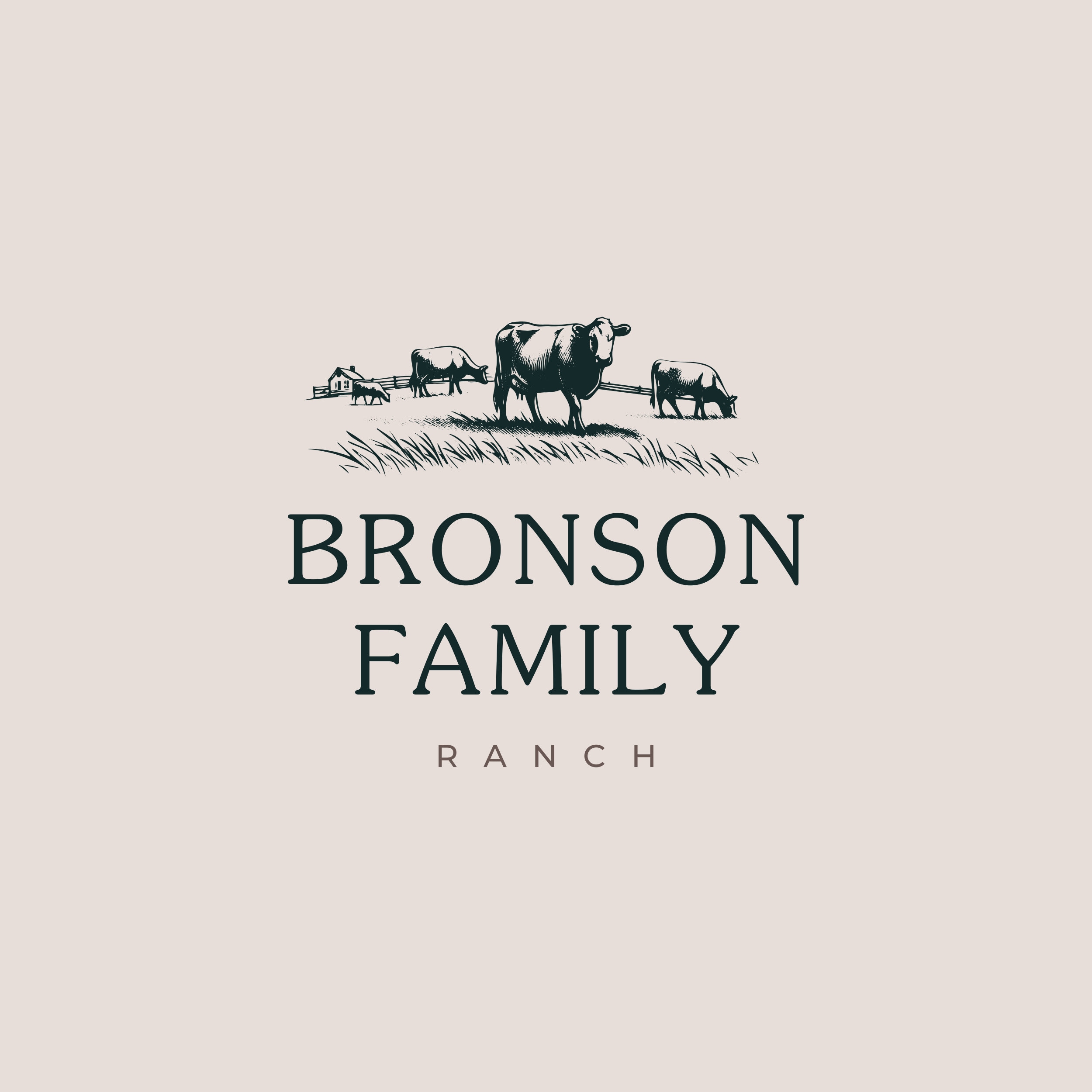 Cattle Ranch Logo Design - Farm Scene Logo - Custom Logo Design ...