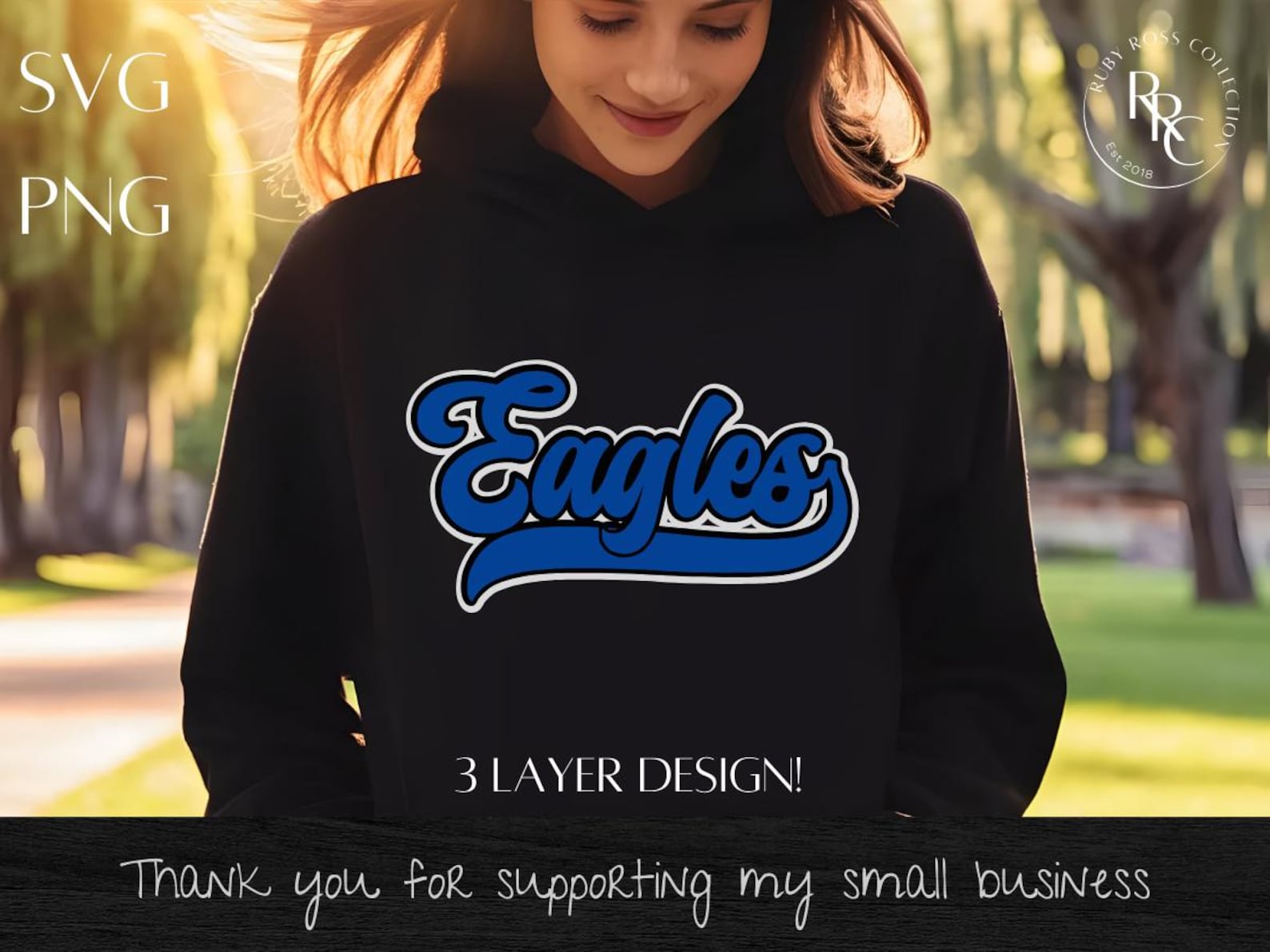 EAGLES SVG PNG Eagles Script 3 Layer Design Cut File for Shirts, Bags ...