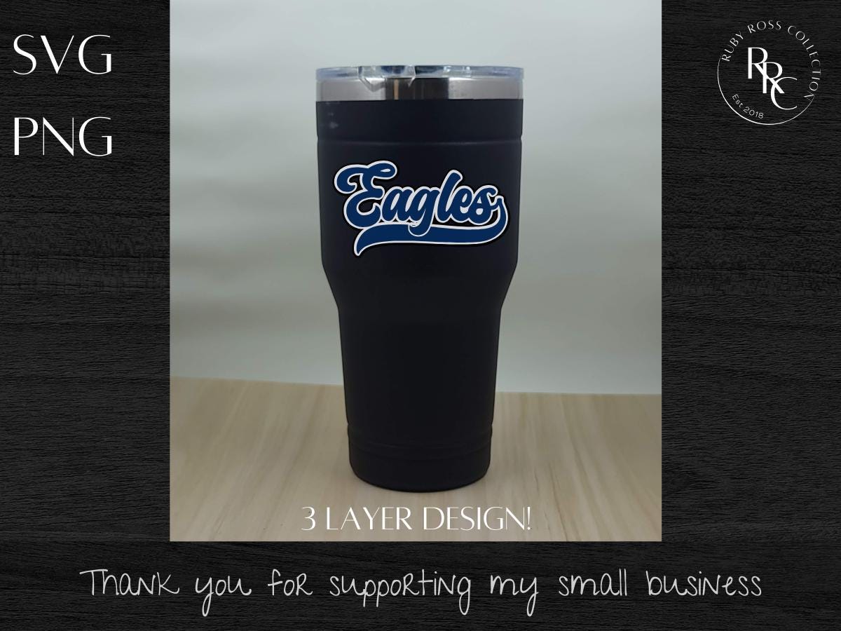EAGLES SVG PNG Eagles Script 3 Layer Design Cut File for Shirts, Bags ...