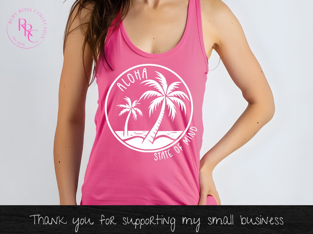 ALOHA PALM TREE Svg, Aloha State of Mind With Palms and Water Cut File ...