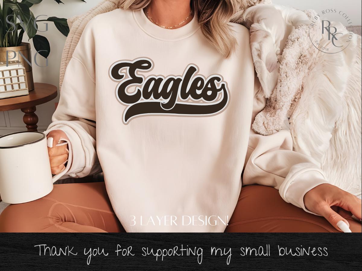 EAGLES SVG PNG Eagles Script 3 Layer Design Cut File for Shirts, Bags ...