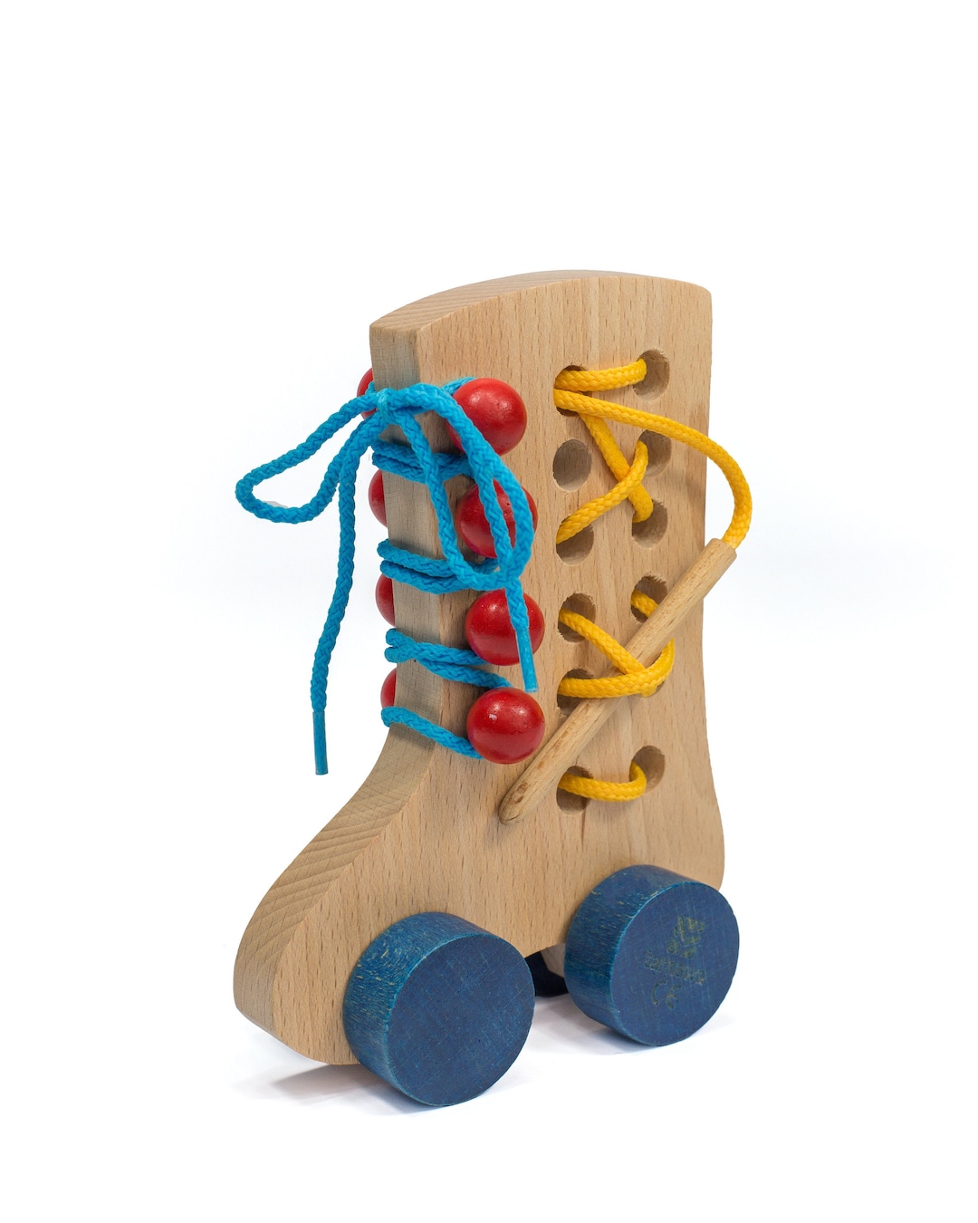 Wooden Lacing Shoe, Montessori Lacing Toy, Shoe Seewing Toy, Toddler ...